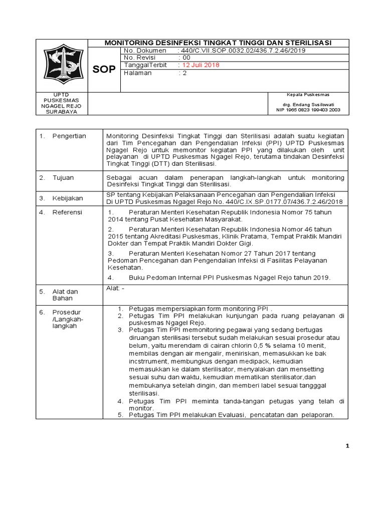 Sop Monitoring DTT Fix | PDF | Kesehatan Holistik