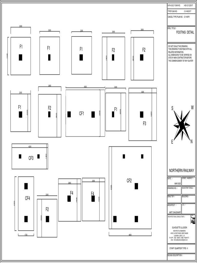 F1 F1 F1 F2 F2: Footing Detail | PDF