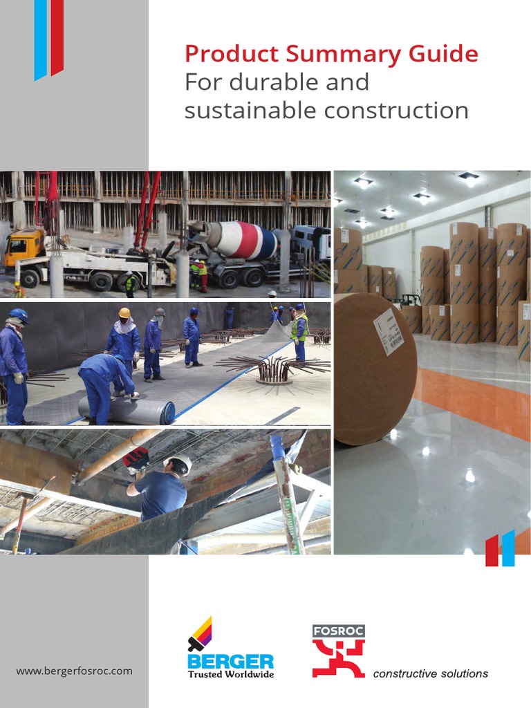 Brochure Product Summary Guide BFL PDF | PDF | Concrete | Cement