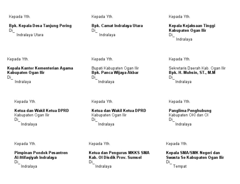 Label Undangan.doc | PDF