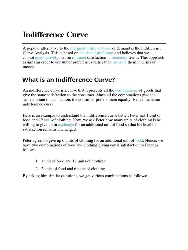 Indifference Curve | Download Free PDF | Utility | Economics