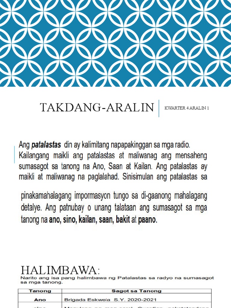 Takdang Aralin Sa Filipino Tungkol Sa Patalastas | PDF