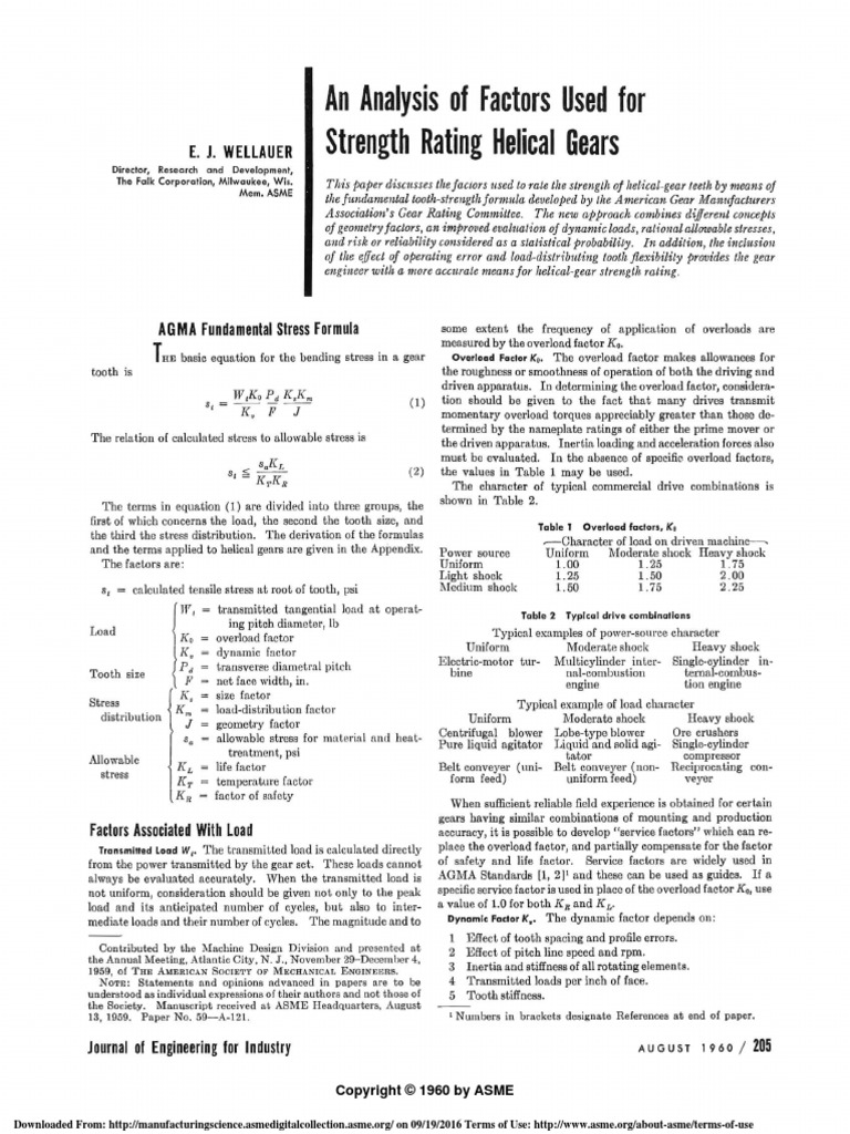 Agma Load Distribution | PDF | Gear | Stress (Mechanics)