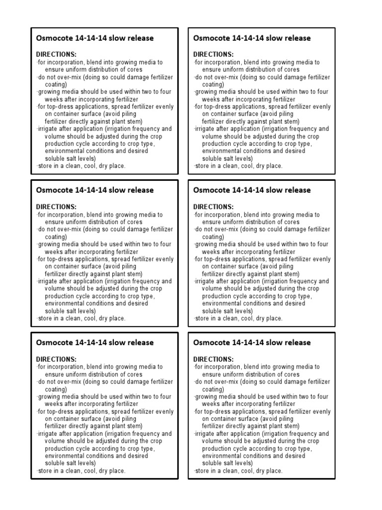 Osmocote 14 | Download Free PDF | Fertilizer | Irrigation