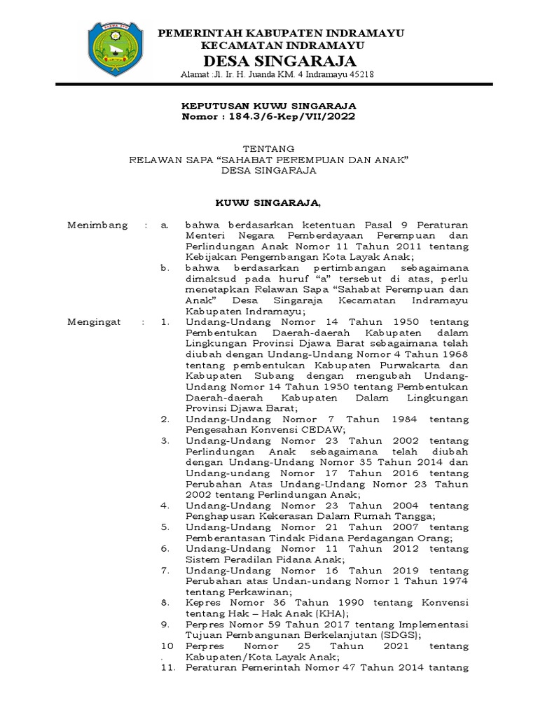 SK Relawan Sapa Ok | PDF