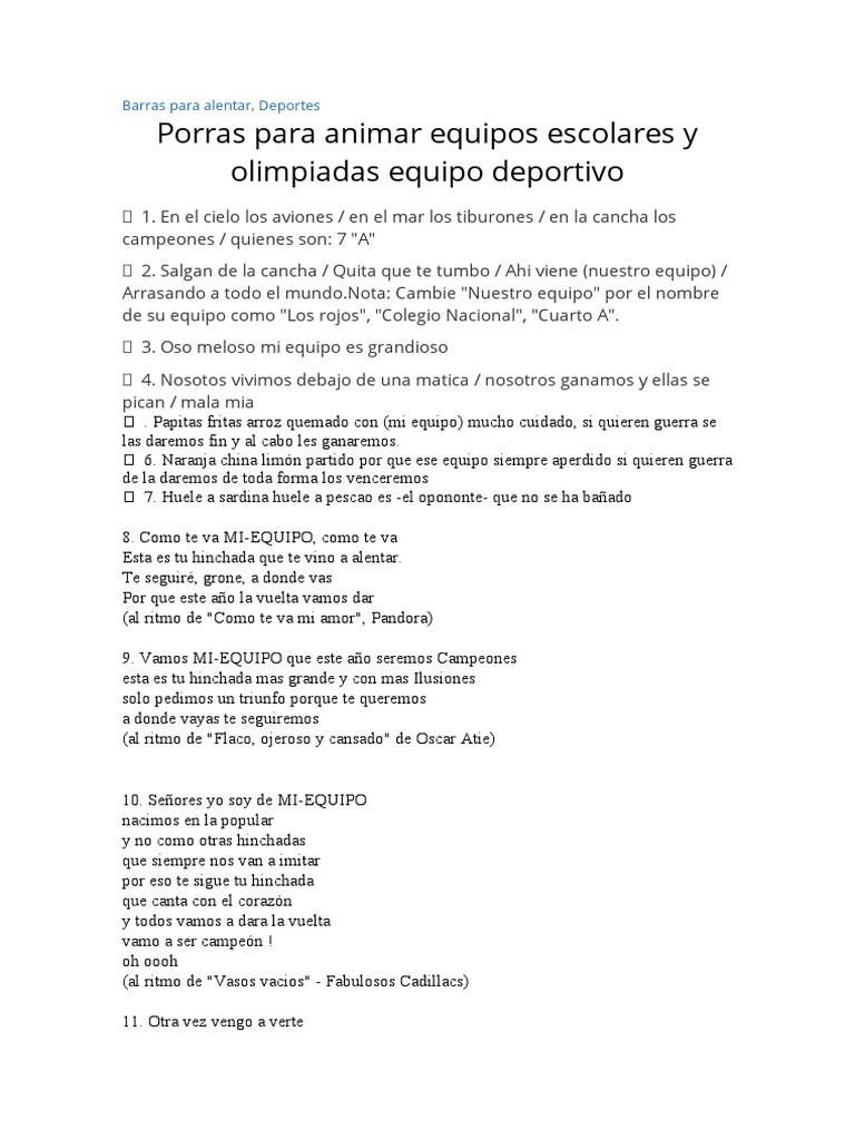 Barras para Alentar | PDF