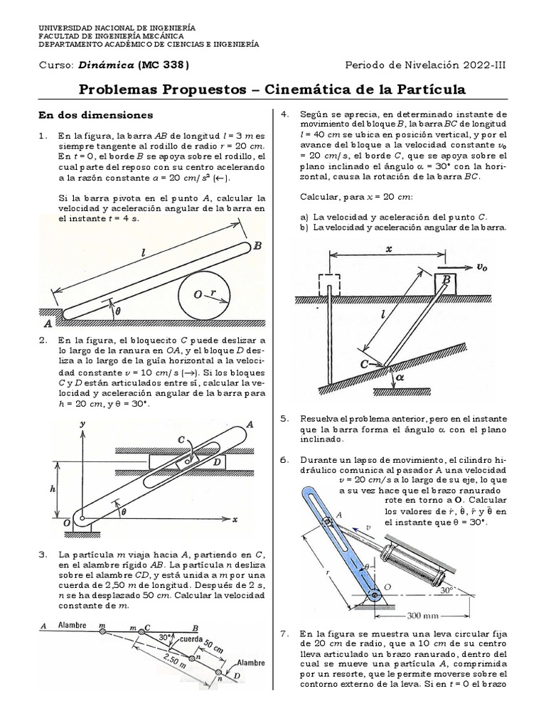 Problemas - Cinematica de La Particula en 2D y 3D | PDF | Velocidad | Aceleración