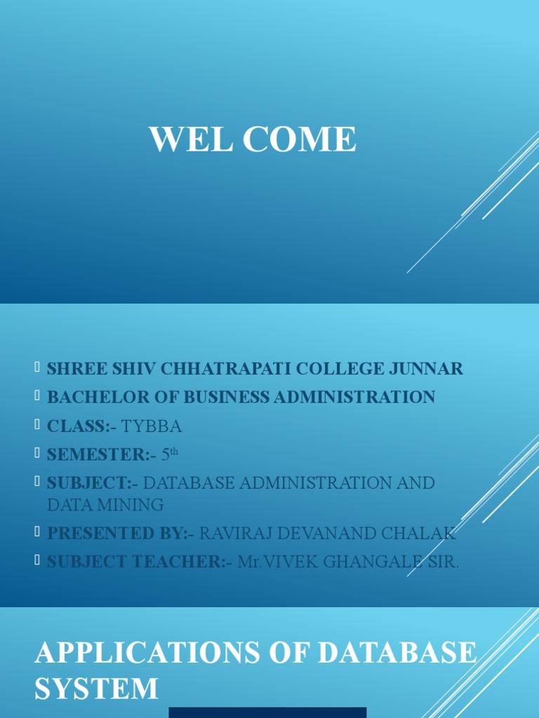 Database Adm and DM by Raviraj Chalak | PDF