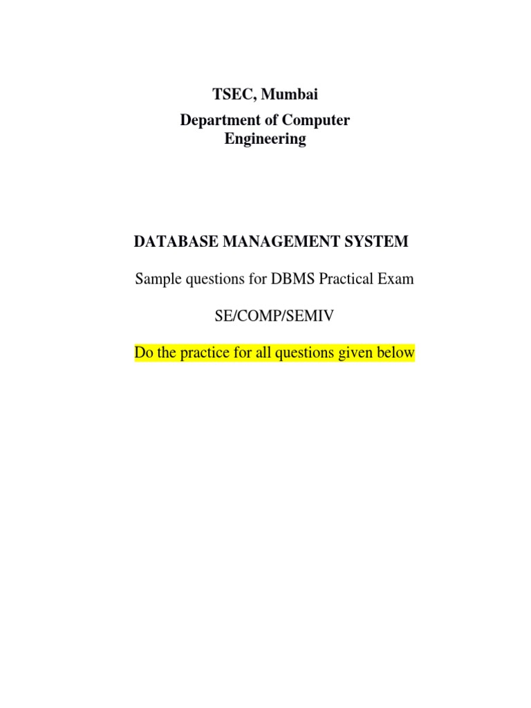 DBMS Practical Example For Students | PDF | Relational Database | Sql