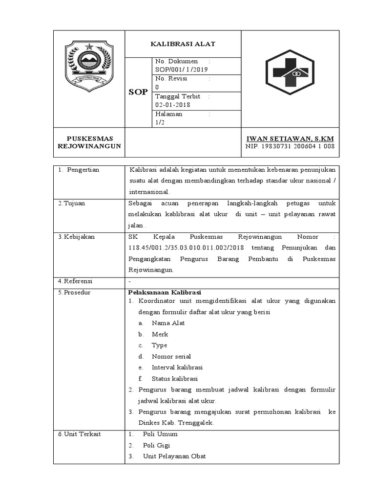 Format Sop Puskesmas | PDF