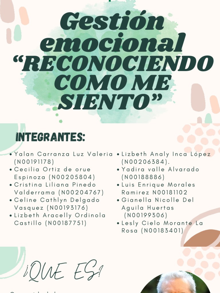 Exposicion Sobre Gestion Emocional PDF | PDF | Las emociones | Inteligencia emocional
