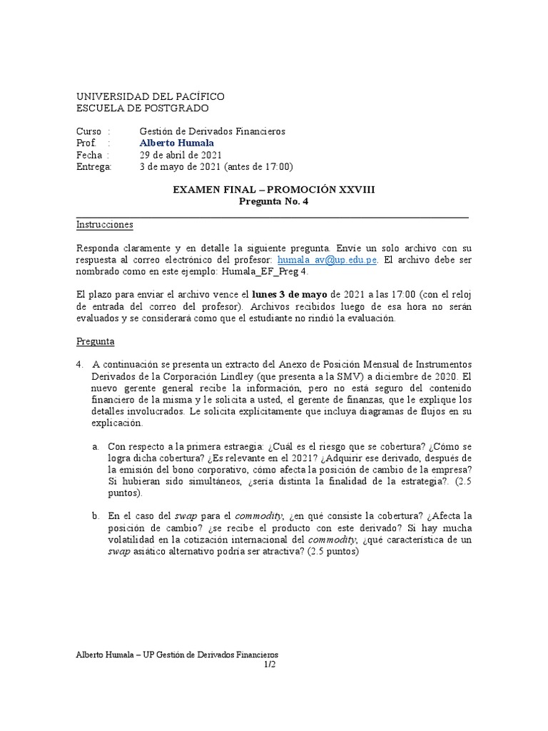 Examen Final - XXVIII - Preg 4 | PDF