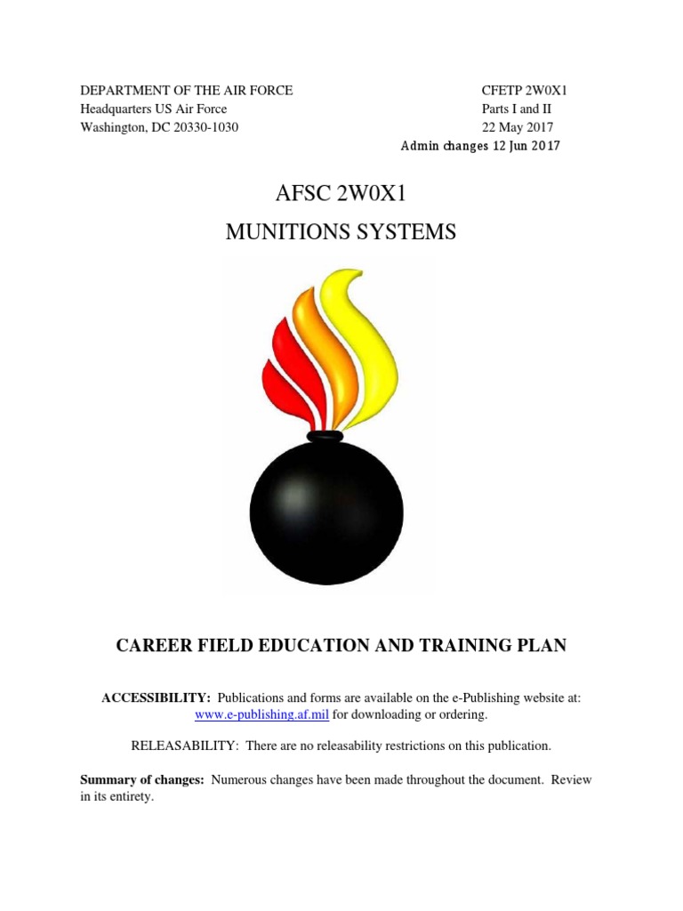 CFETP 2W0X1: Munitions Systems Training | PDF | Mentorship ...