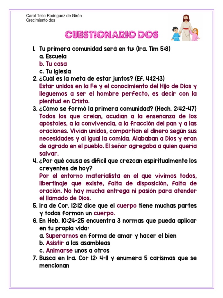 Cuestionario Dos - Crecimiento Dos - Carol Tello | PDF