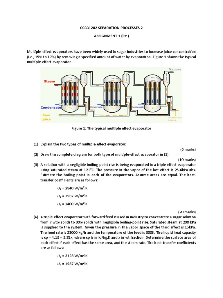 Assignment 1 CCB31202 SEPARATION PROCESSES 2 | PDF