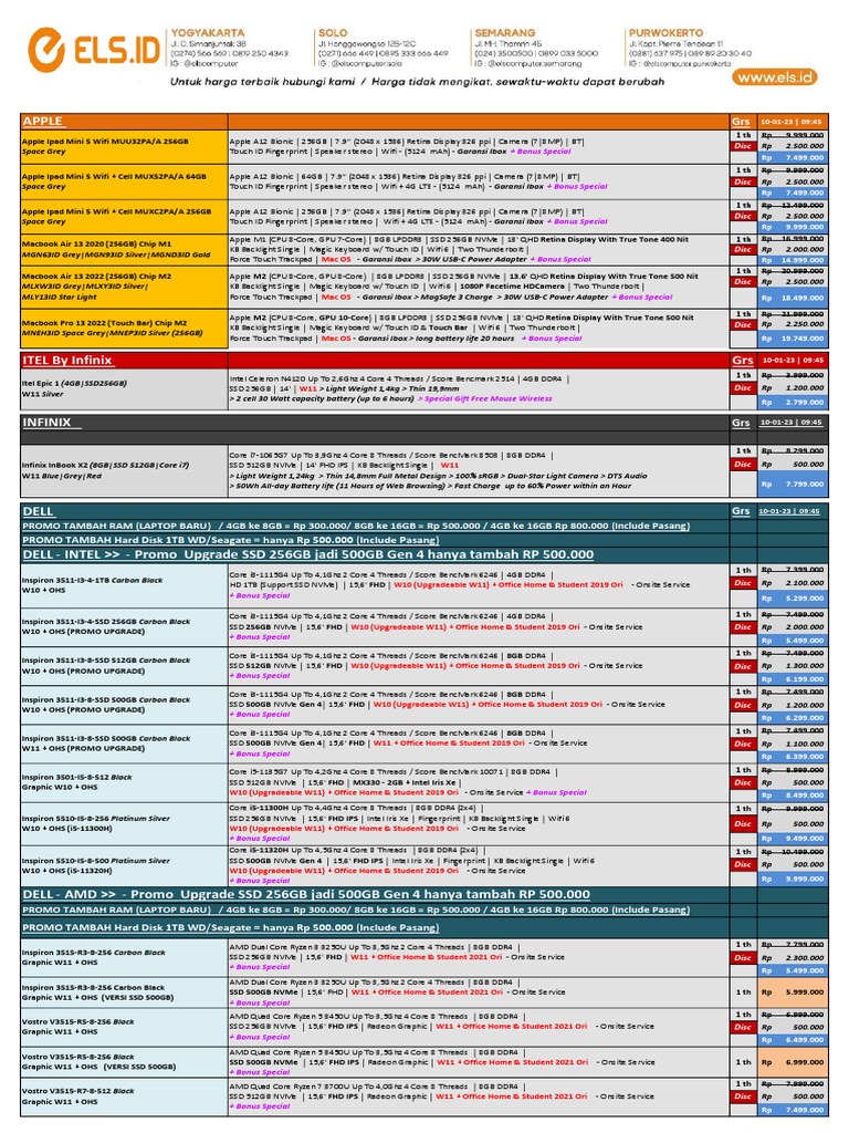 ELS 10 Januari 2023 Rev 1.0 PDF | PDF | I Pad | Computer Hardware