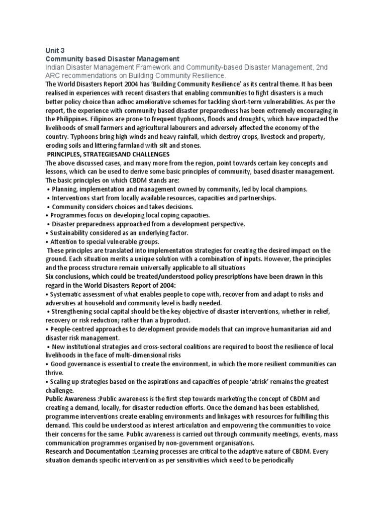 Risk DM Unit 3 | PDF | Emergency Management | Disaster Risk Reduction