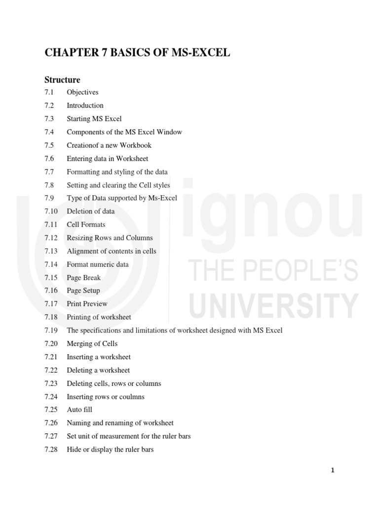 Unit 7 Ms Excel Basic Pdf Pdf Microsoft Excel Window Computing 