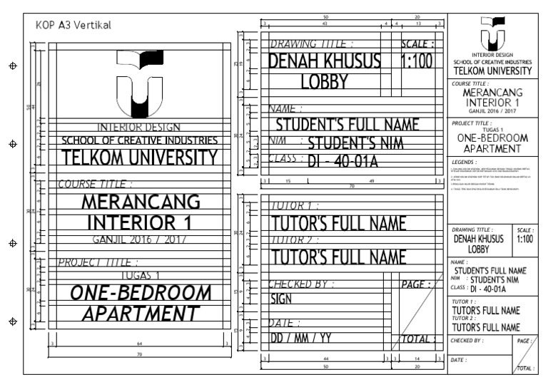 KOP GAMBAR KERJA INTERIOR A3 | PDF