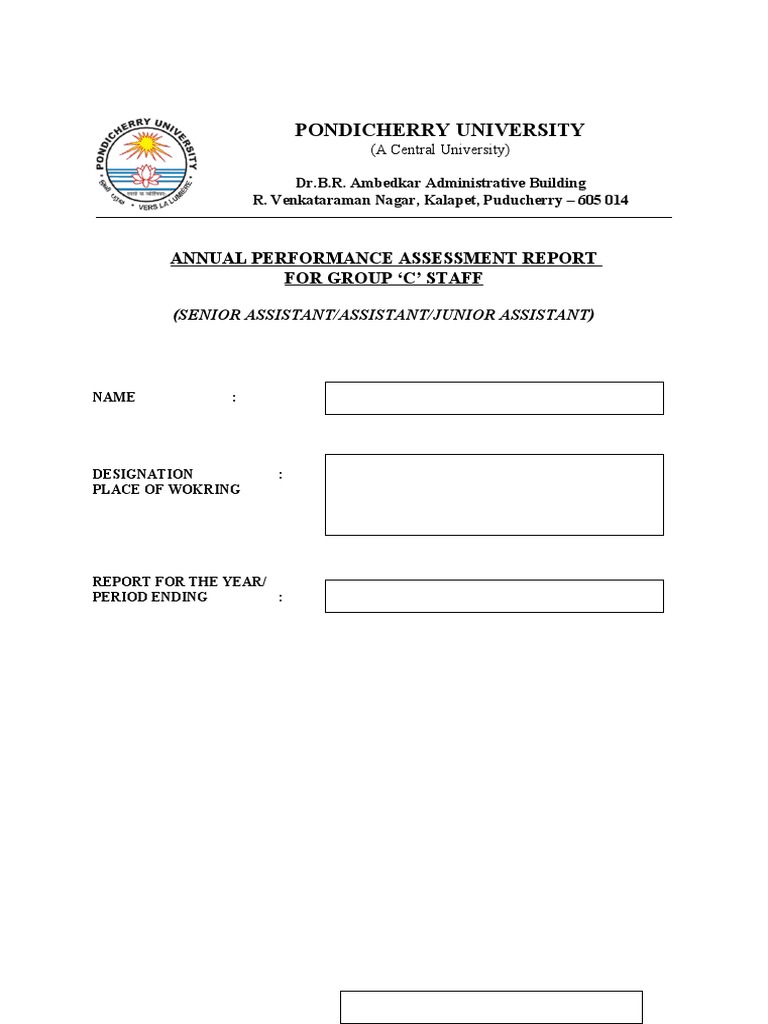APAR Form For Group C Staff | PDF