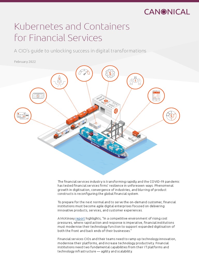 Kubernetes Containerisation For Financial Services Wp 22 02 22 Pdf Pdf Cloud Computing