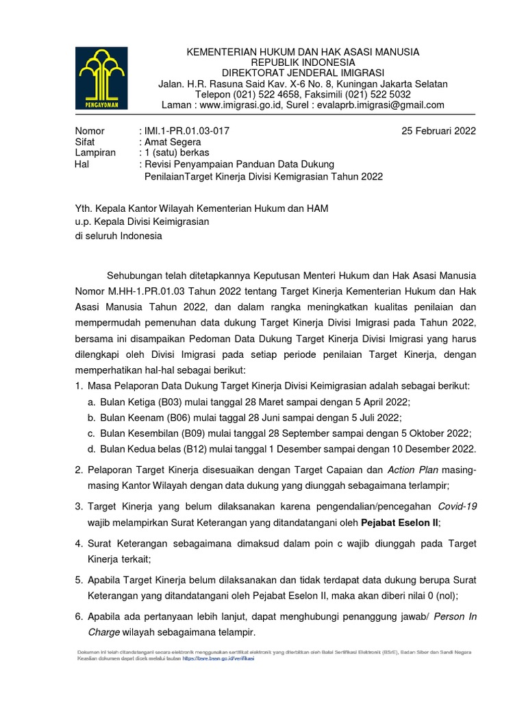 Panduan Data Dukung Kinerja Imigrasi 2022 | PDF | Komputer | Teknologi ...