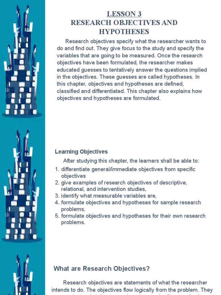 Research Objectives and Hypotheses Explained | PDF | Hypothesis | Question
