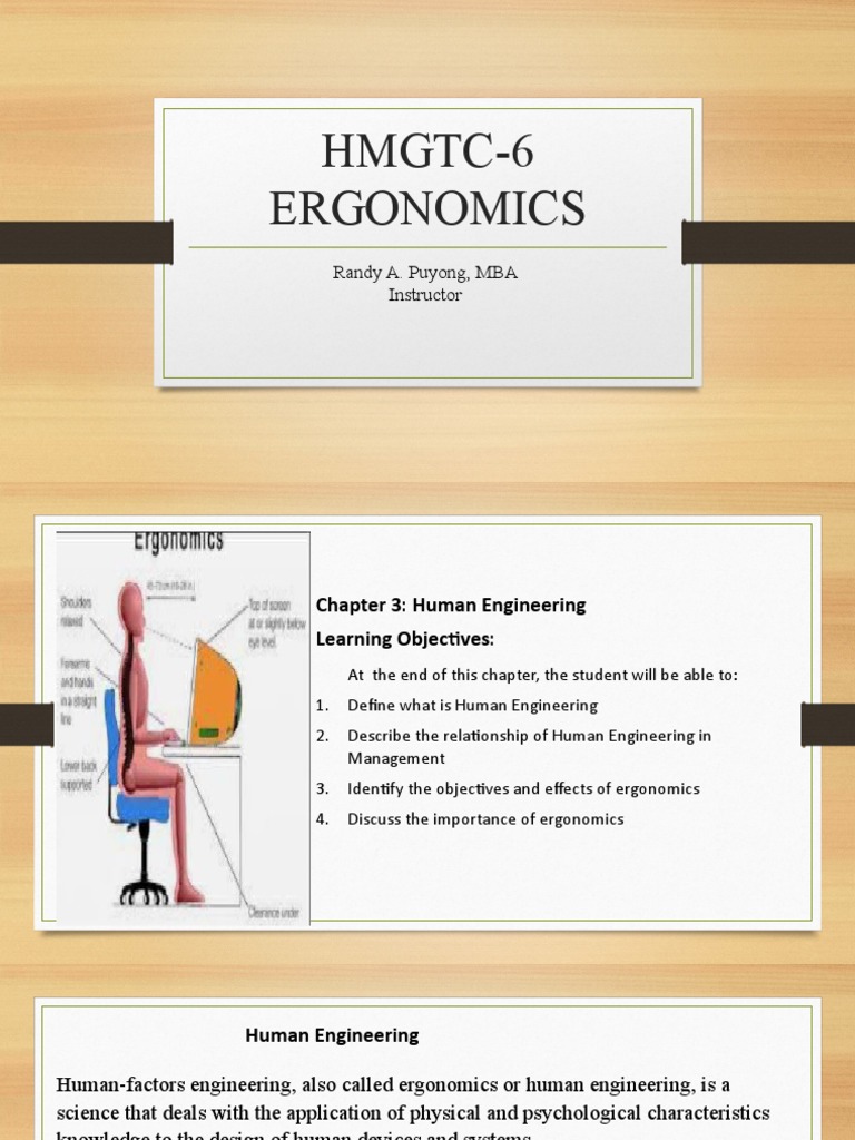 Ergo Powerpoint New Chapter 3 | Download Free PDF | Human Factors And ...