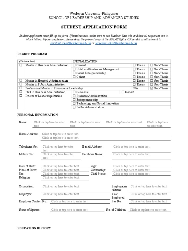 SOLAS Application Form ONLINE | PDF | Thesis