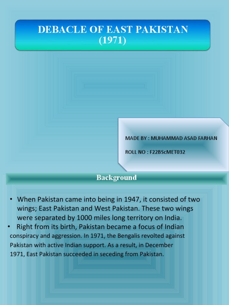Debacle of East Pakistan | PDF | Pakistan | Bangladesh