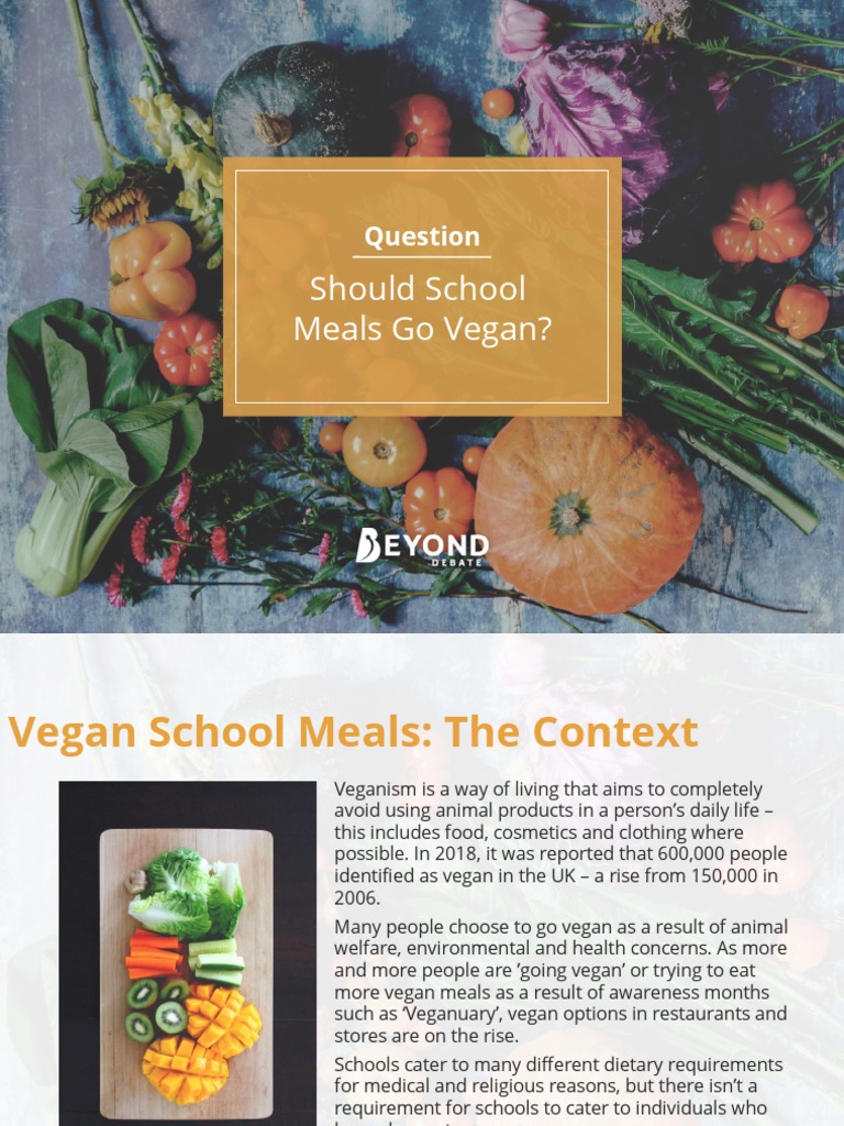 Should Schools Offer Vegan Meals? | PDF | Veganism | Diet (Nutrition)