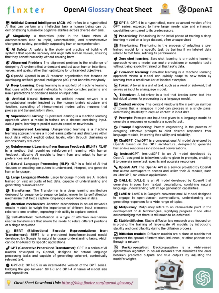 Finxter OpenAI Glossary | PDF | Artificial Intelligence | Intelligence (AI) & Semantics