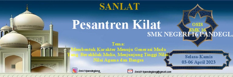 Spanduk Pesantren Kilat Ramadhan SMK 16 | PDF