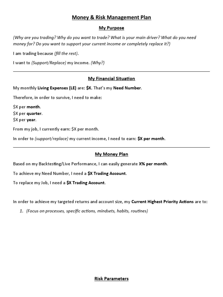 Trading Plan Form.docx | PDF