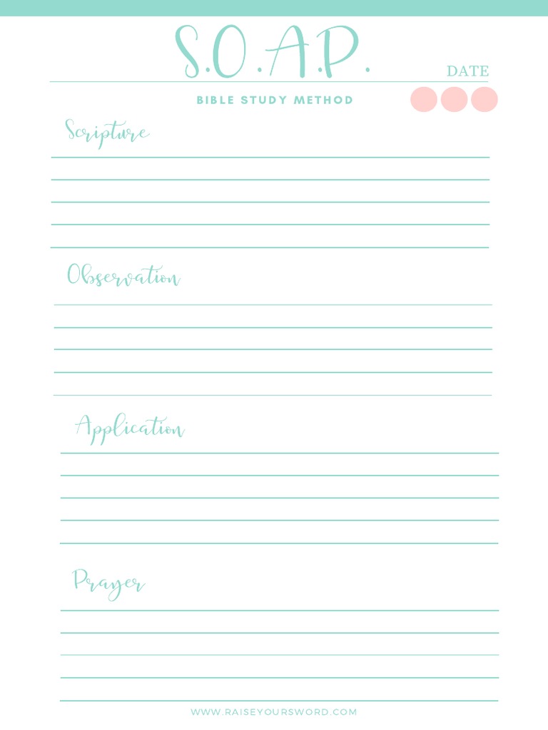 Bible Study S.O.A.P. Method Guide | PDF