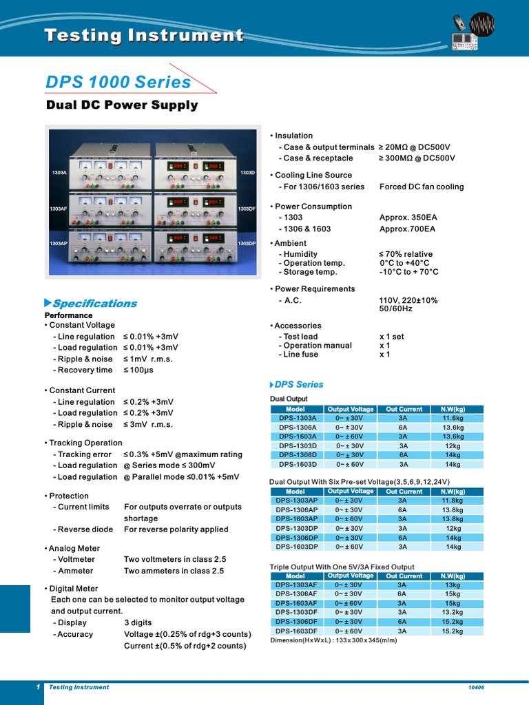 DPS-1000 10406 | PDF | Power Supply | Electric Power