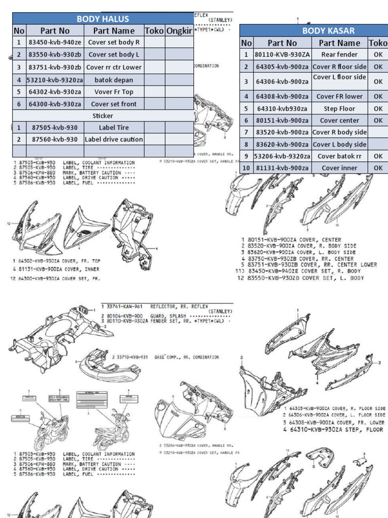 Catalog of Body Parts and Shipping Costs for Automotive Body Repair and ...