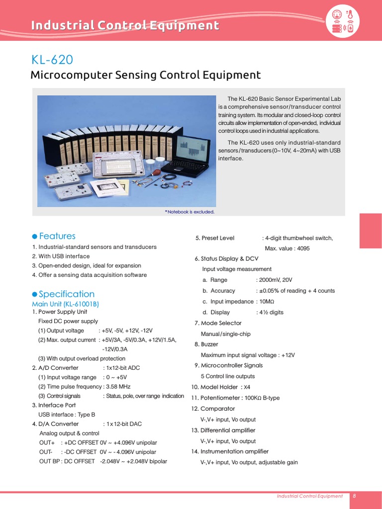 Comprehensive Industrial Control Equipment Training System - KL-620 Microcomputer Sensing ...