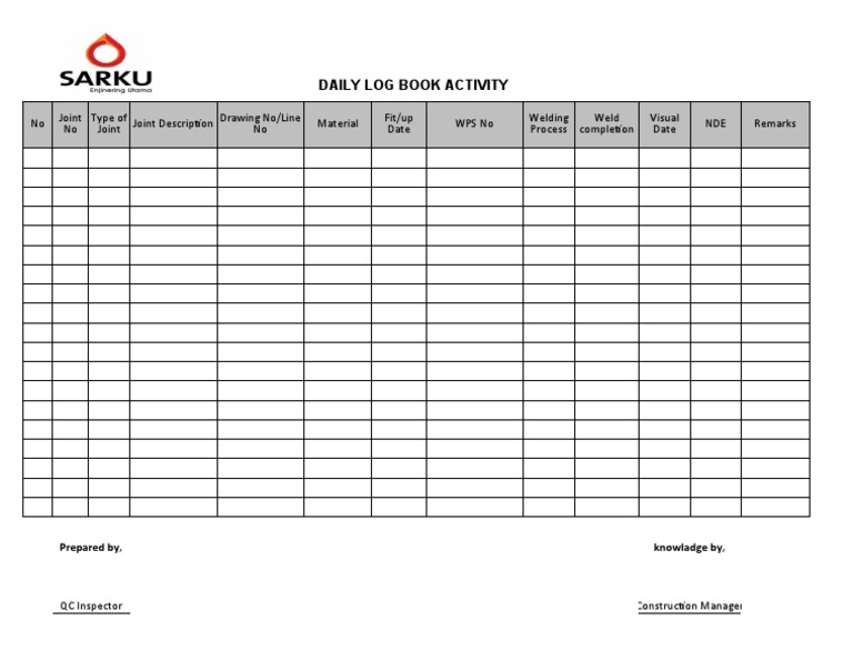Daily Log Book Activity | PDF