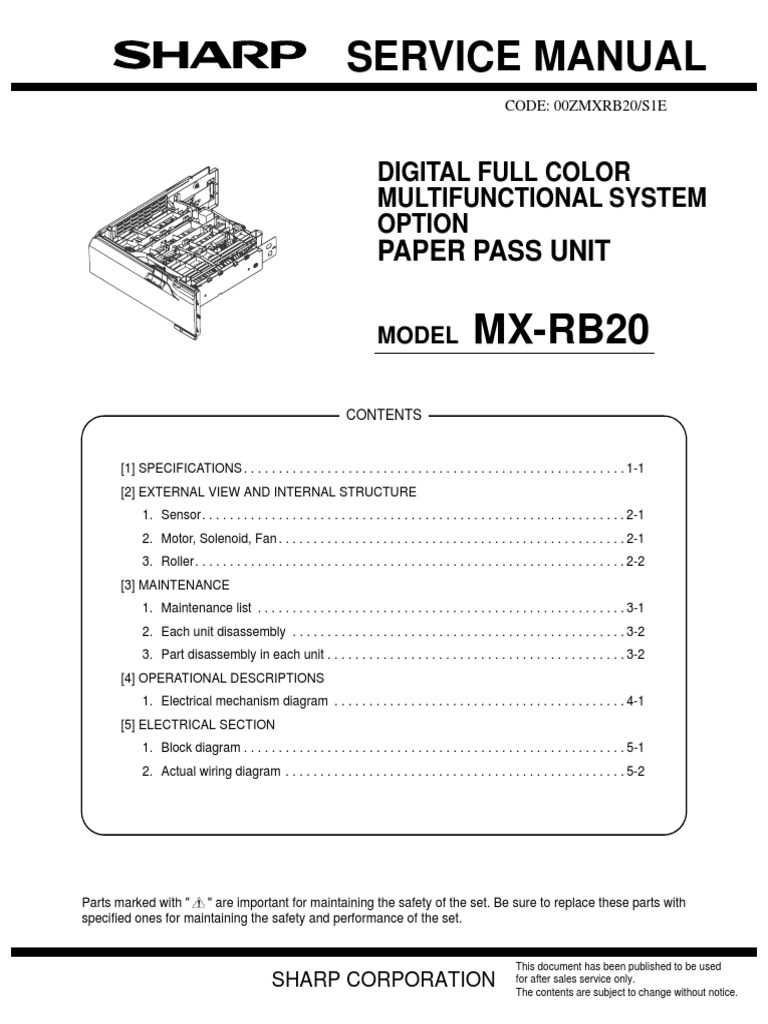 MX-RB20 Manual Servicio | PDF | Equipment | Electrical Engineering