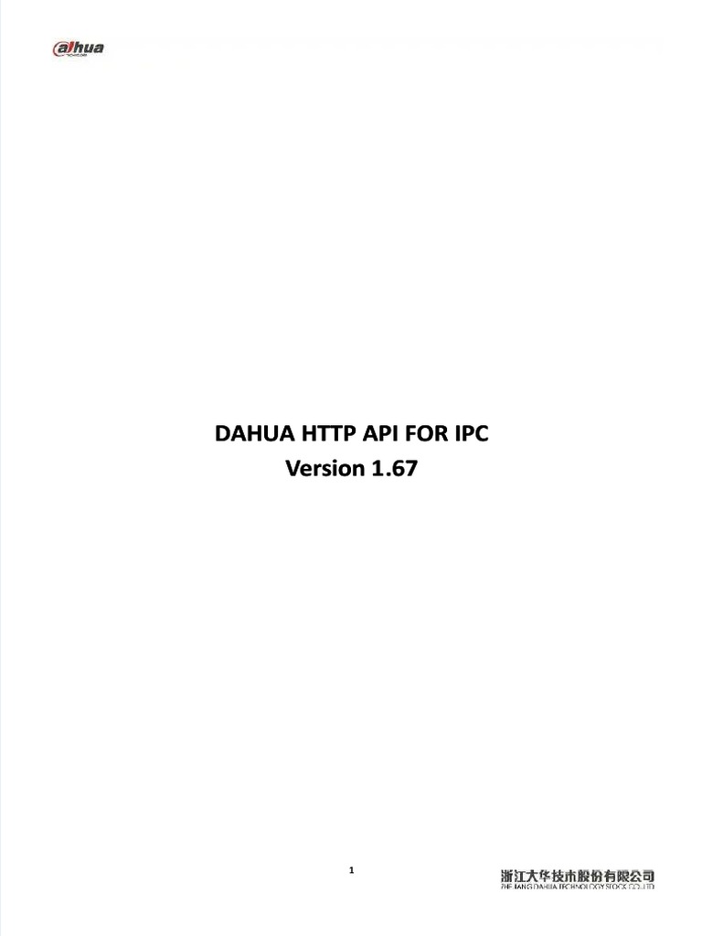 Dahua HTTP Api For Ipc v167 PDF | PDF | Digital Technology | Information Technology Management