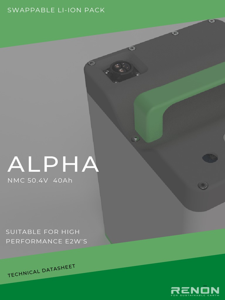 Alpha Datasheet | PDF | Lithium Ion Battery | Electrical Engineering