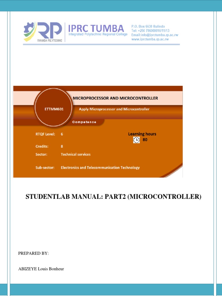 STUDENT LAB - Manual ETTMM601 PDF | PDF | Arduino | Analog To Digital Converter