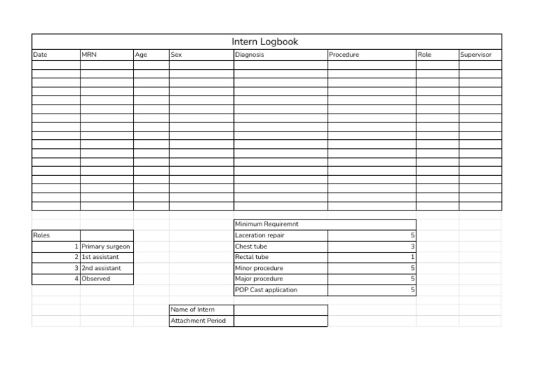 Intern Logbook PDF | PDF