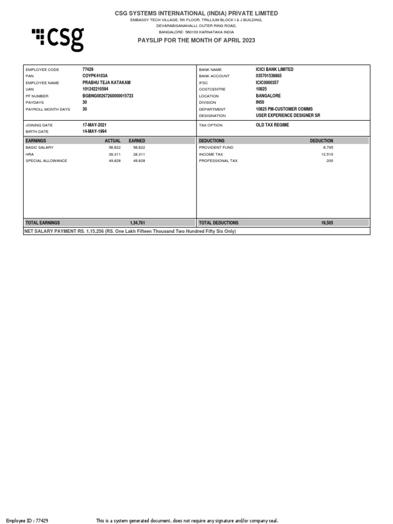 CSG Systems International (India) Private Limited | PDF | Taxes | Tax Deduction