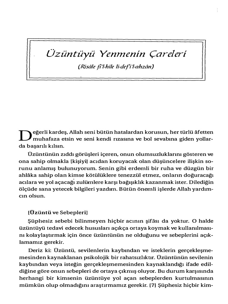 Felsefi Risaleler - Kindi Uzuntu ve Hikemiyat | PDF