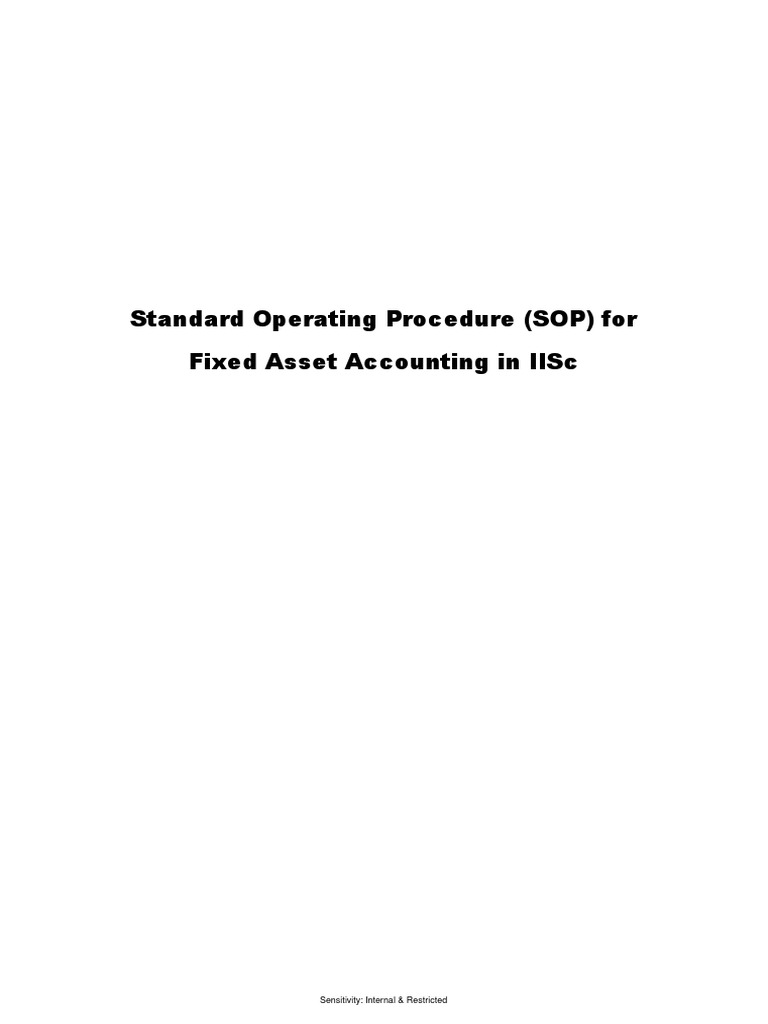 Fixed Asset Accounting SOP PDF | PDF | Depreciation | Invoice