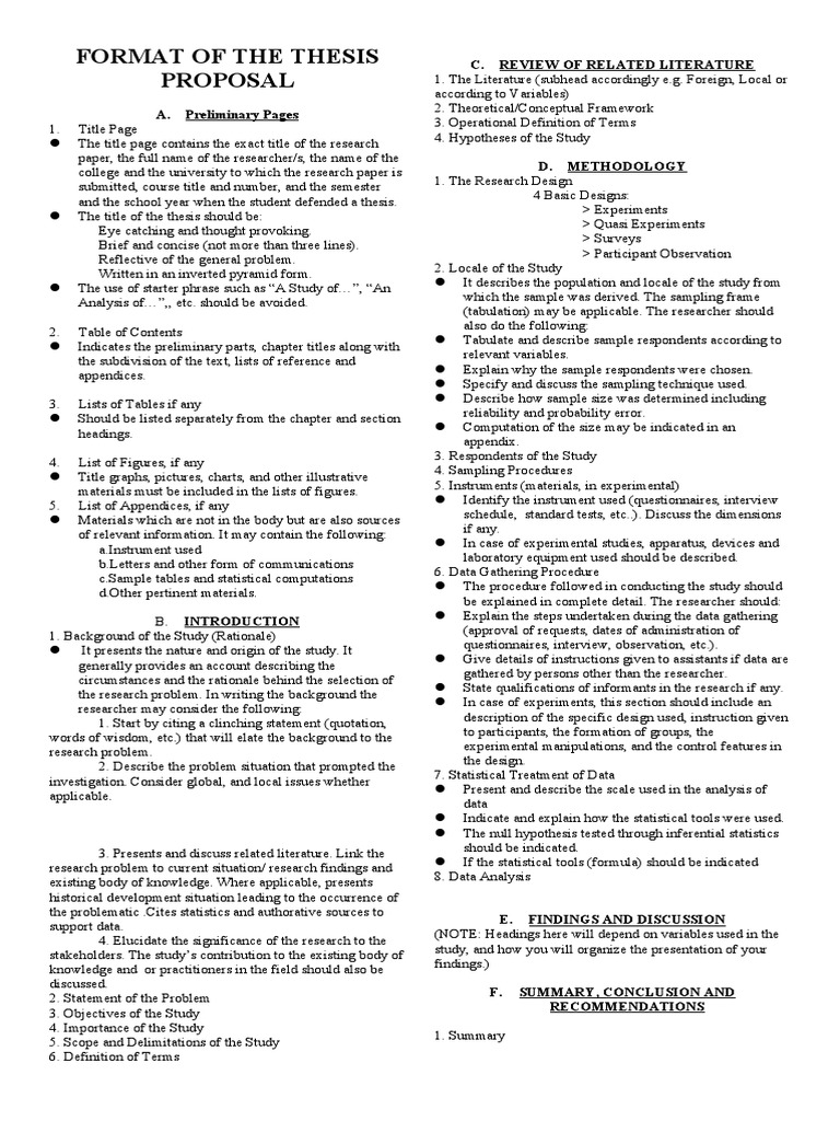 Format of The Thesis Proposal | PDF | Statistics | Cognition