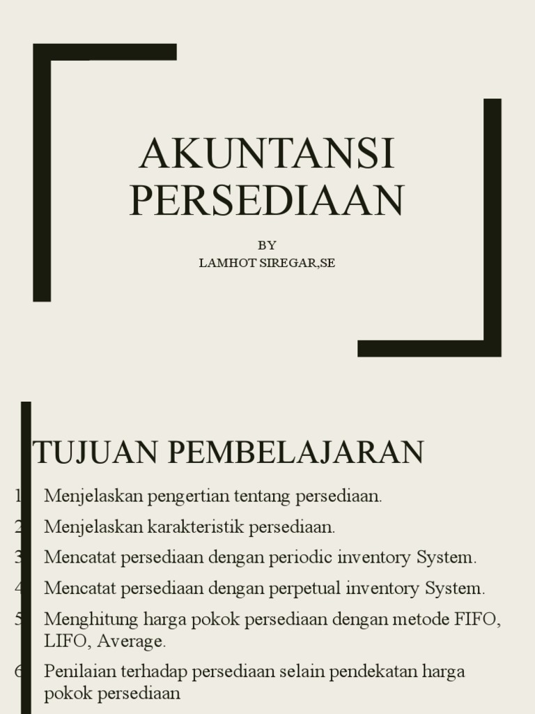 Akuntansi Persediaan PPT | PDF