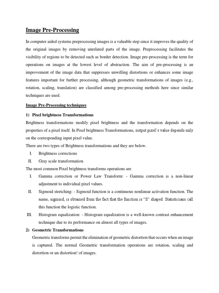 Data Preprocessing PDF | PDF | Image Segmentation | Digital Signal Processing